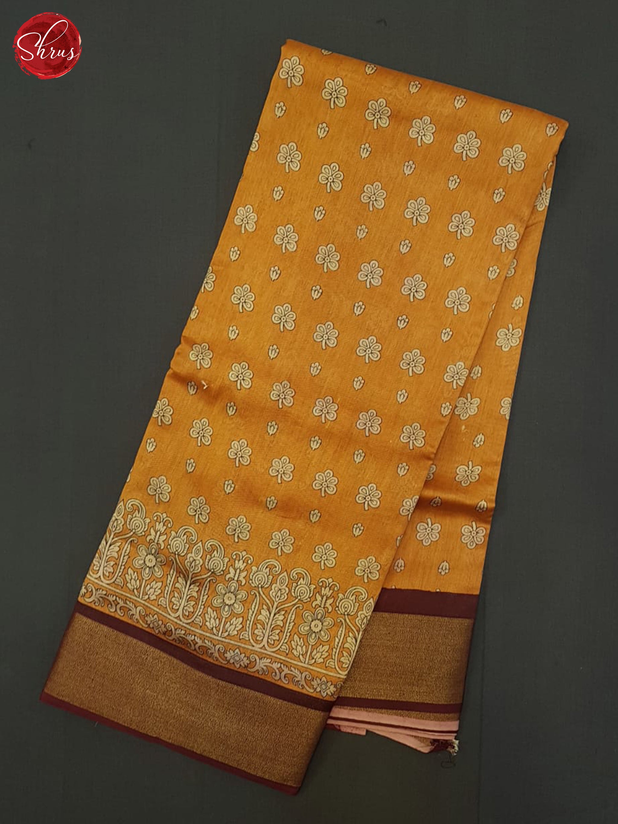 Orange & Brown- Moonga Silk Saree