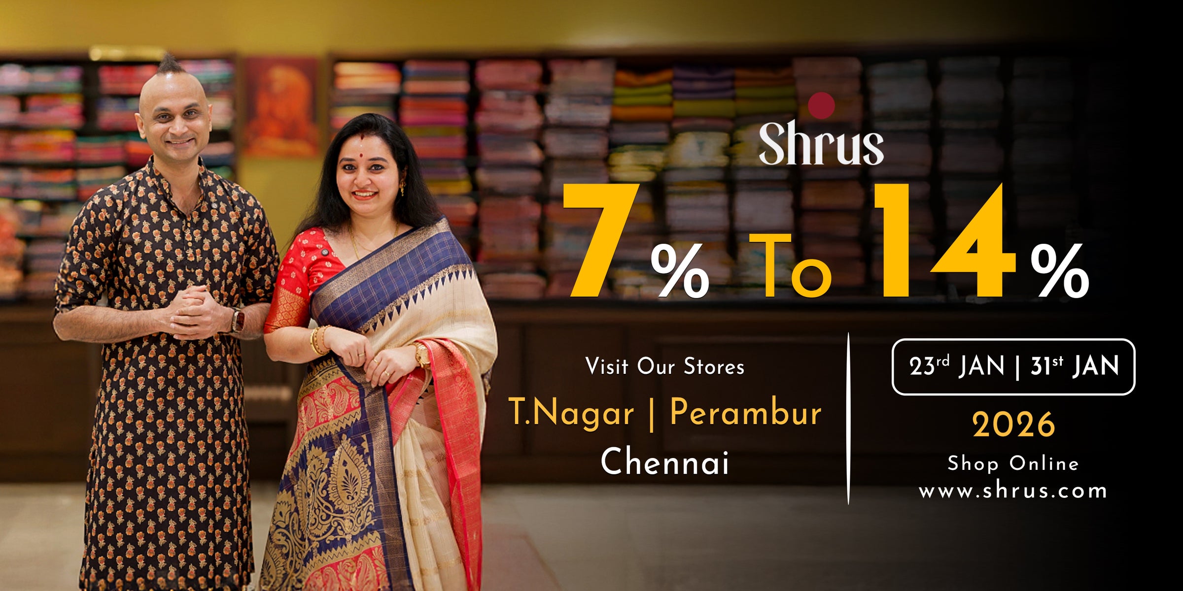 Authentic Kanchipuram Silk|Silk Cotton Sarees Online|SHRUS