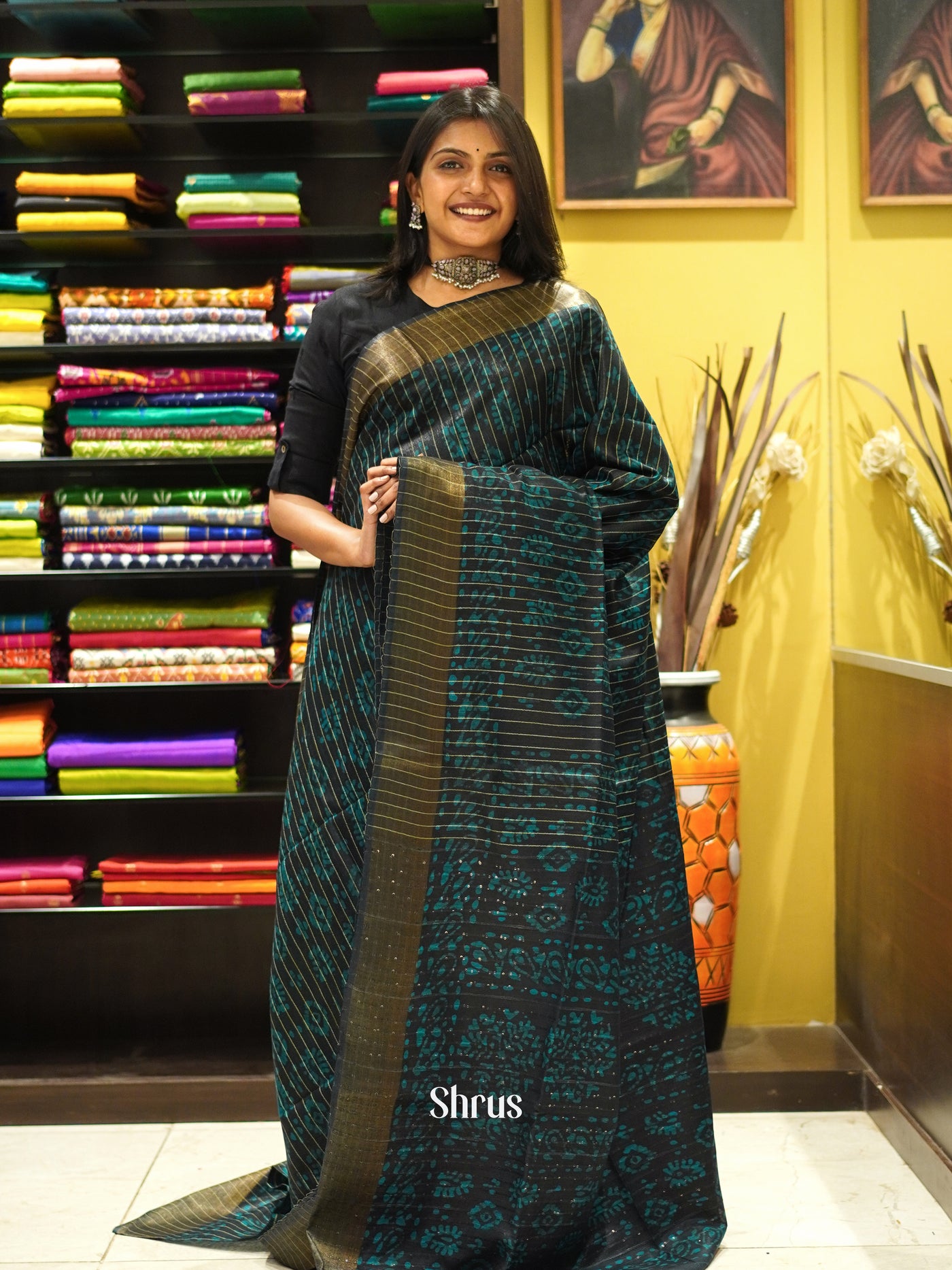 Shop Pure cotton Bhatik Saree Online at Shrus: Embrace Artistic Elegance!