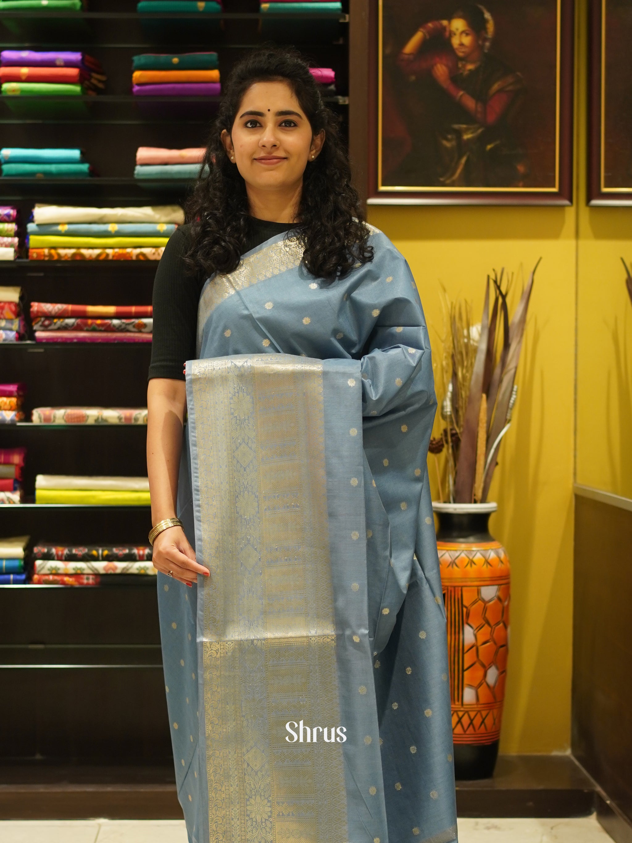 Grey(Single Tone)- North Silk Cotton saree