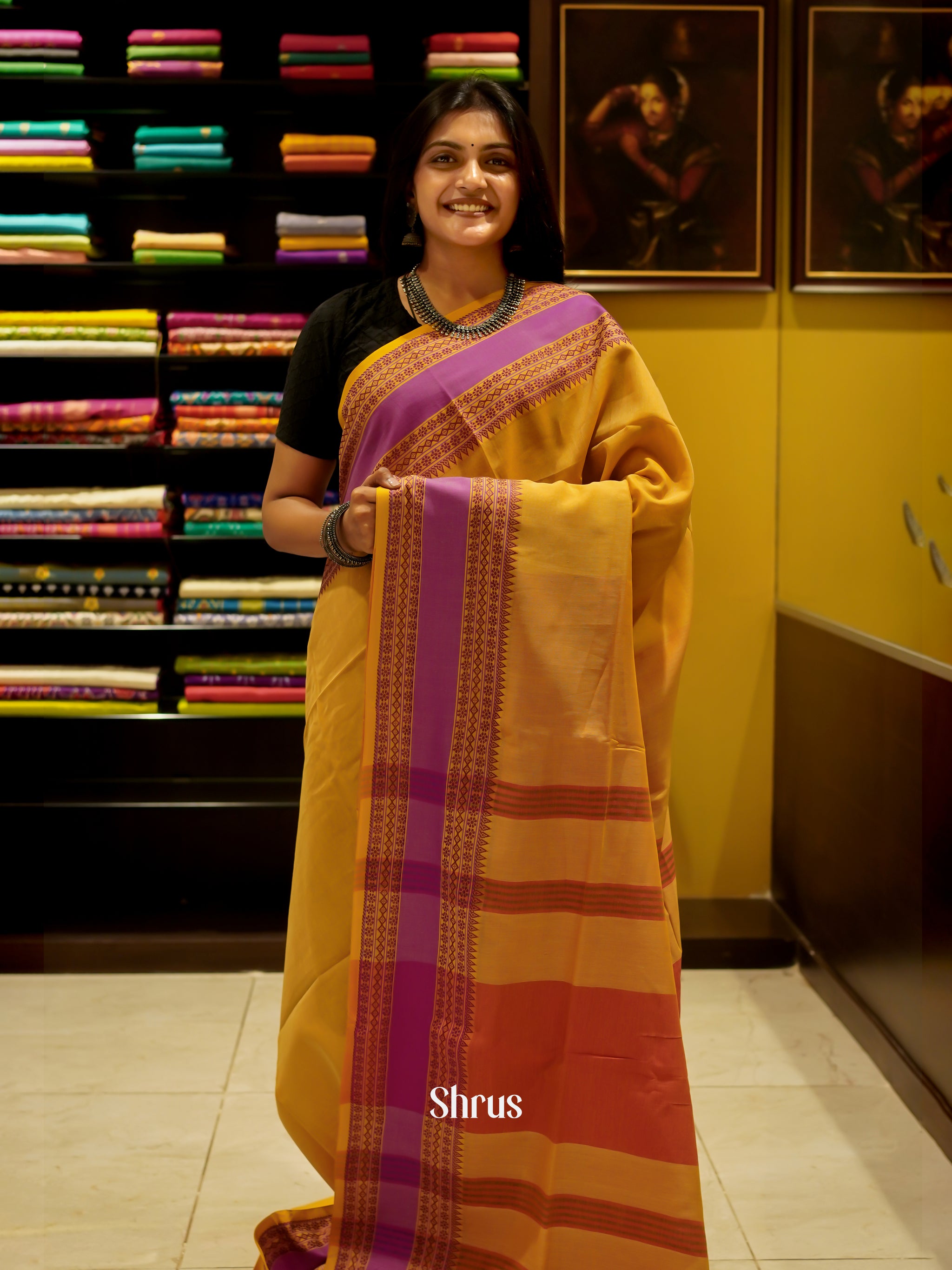 Mustard & Pink - Bengal cotton