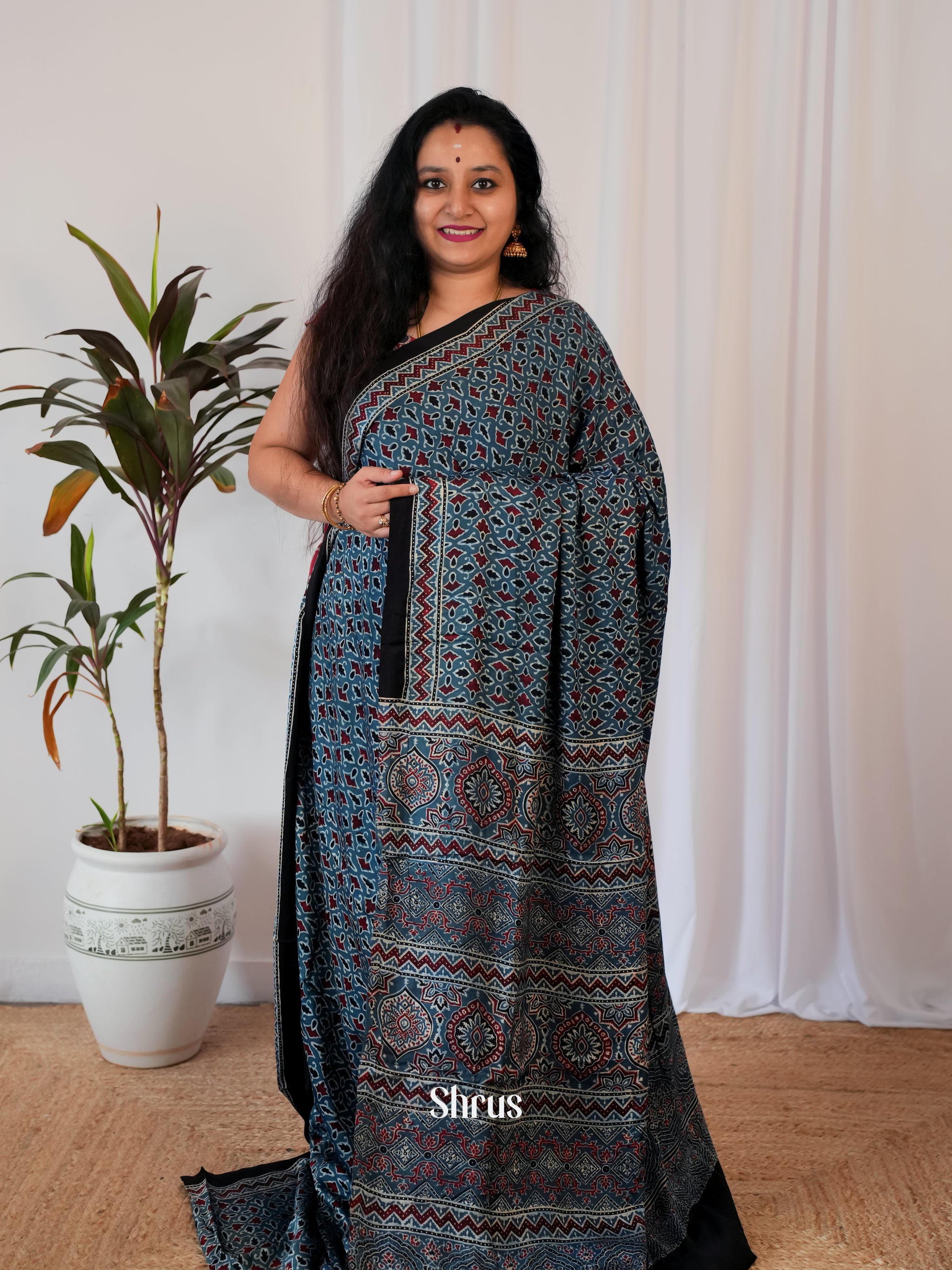 Blue - Modal Silk Saree