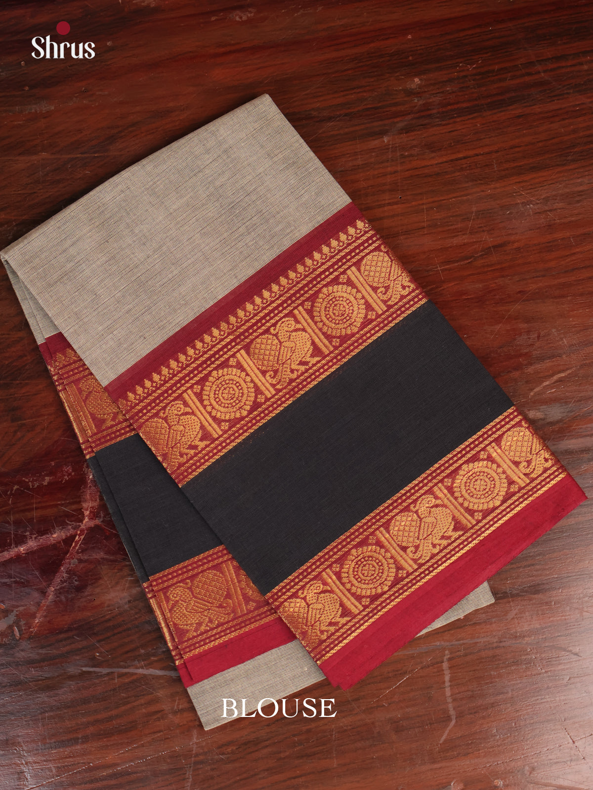 Grey & Maroon - Blouse Bit