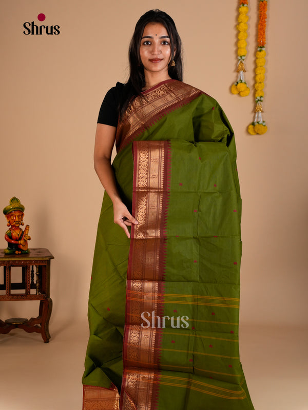 Olive Green & Maroon Chettinad Sarees | Party Wear Saree