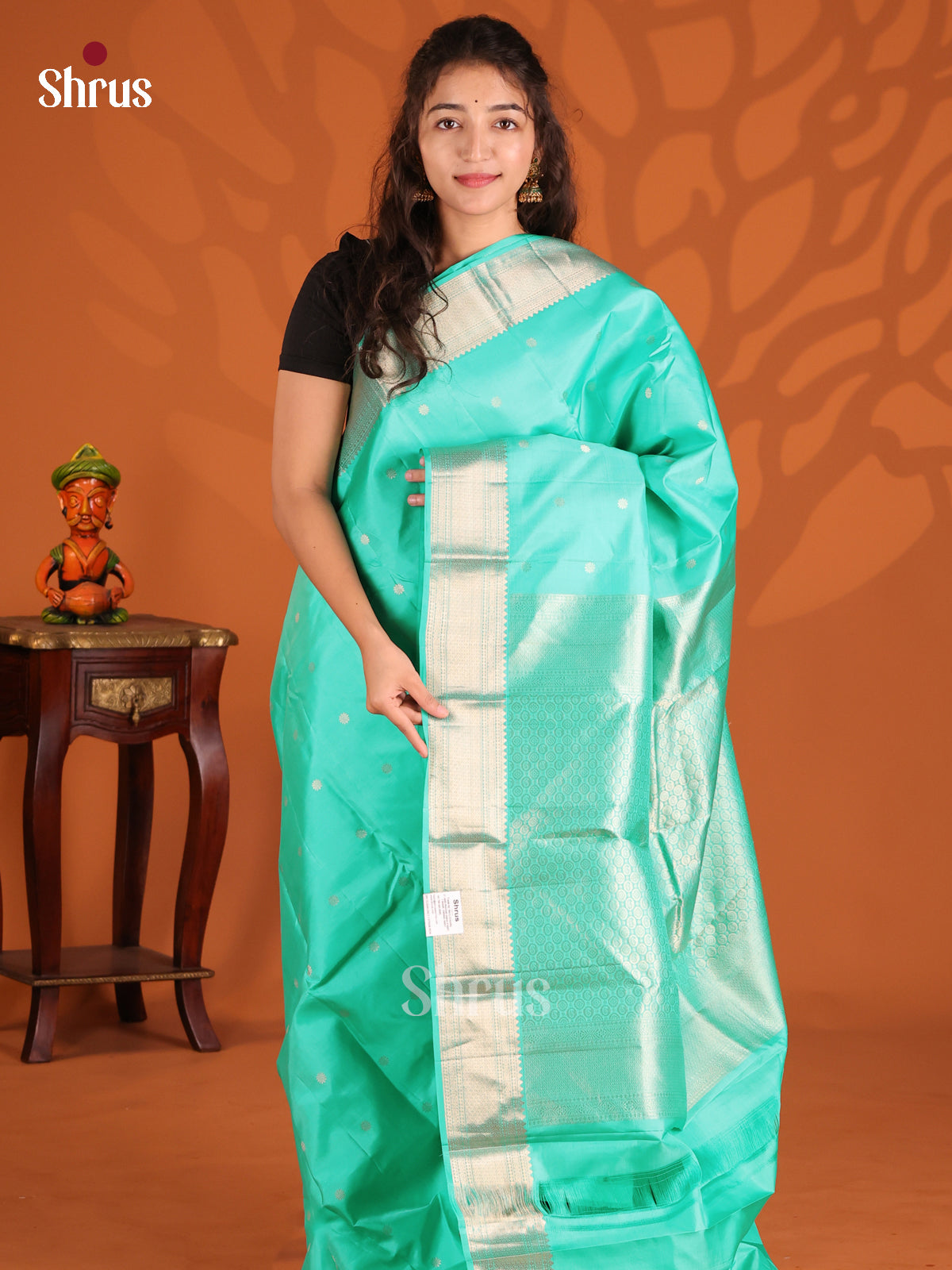 Shop Turquoise Kanchipuram Silk Saree | Wedding Reception Sarees
