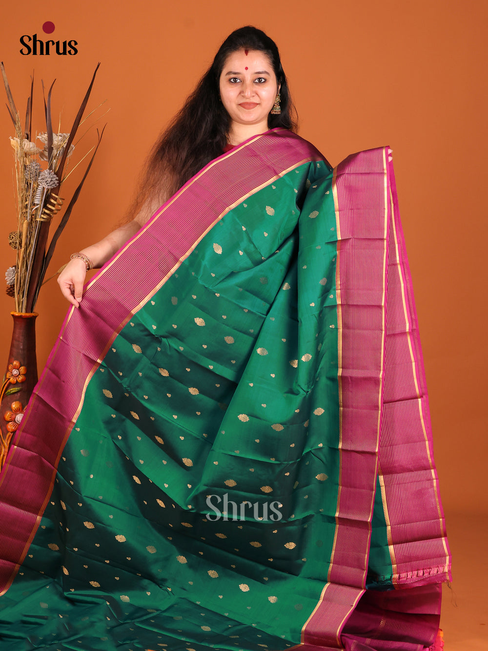 Kanchipuram Silk Sarees(Half Pure) – Semi Kanchipuram Silk|Shrus