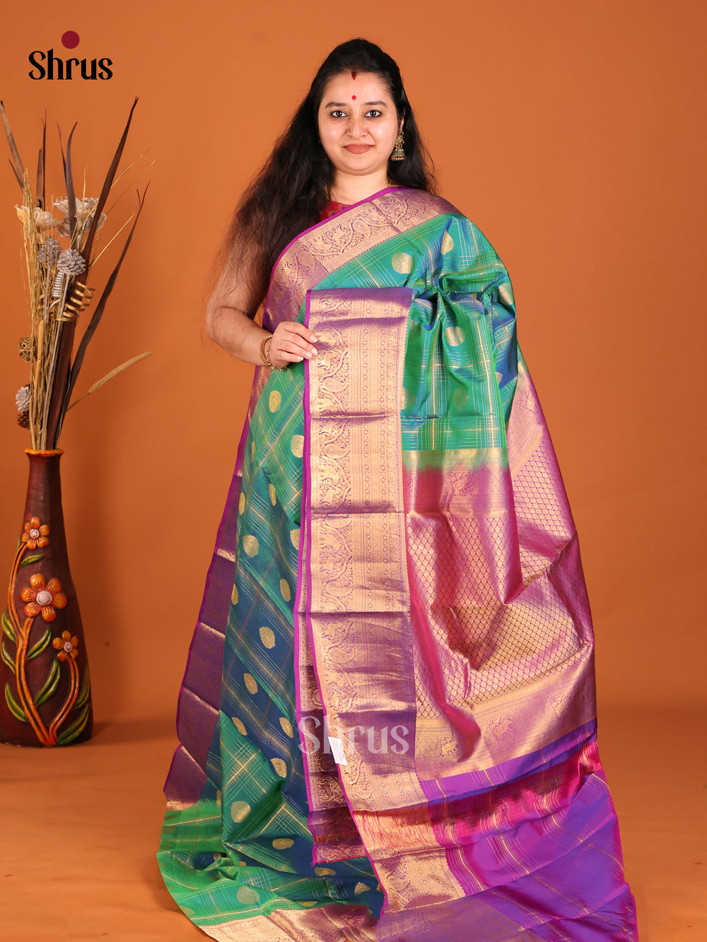 Kanchipuram Silk Sarees(Half Pure) – Semi Kanchipuram Silk|Shrus