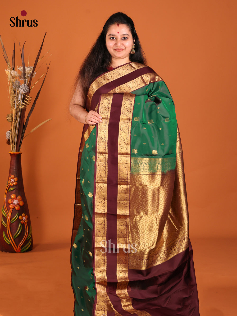 Kanchipuram Silk Sarees(Half Pure) – Semi Kanchipuram Silk|Shrus