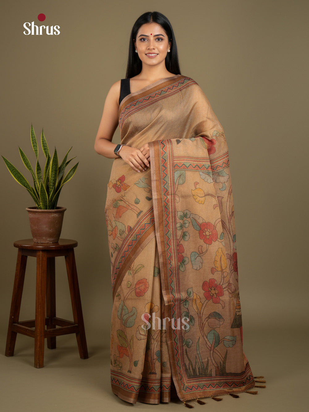 Semi Tissue Print Saree - EBS05048